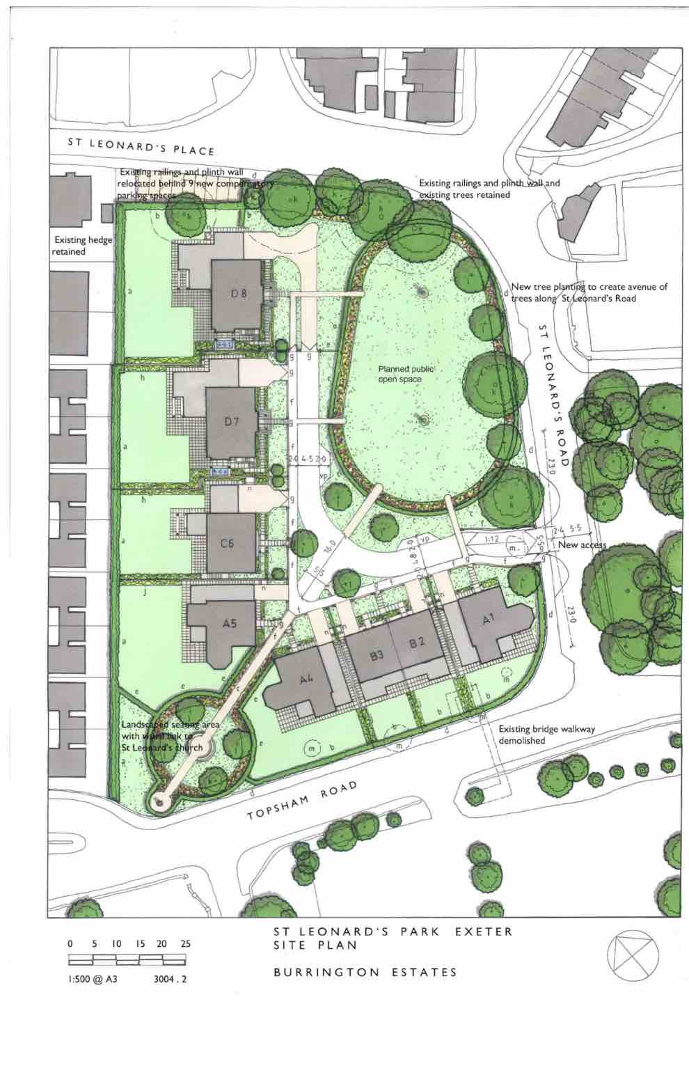 Plans for proposed development and creation of public open space in St ...