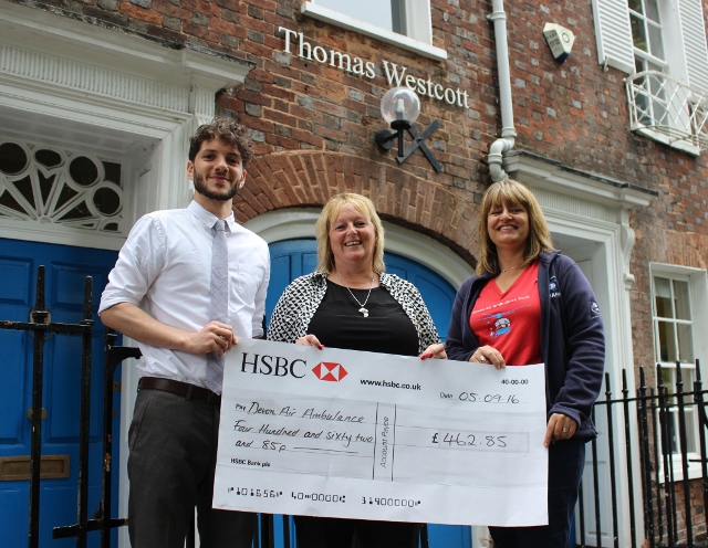 Thomas Westcott raises hundreds for Devon Air Ambulance | The Exeter Daily