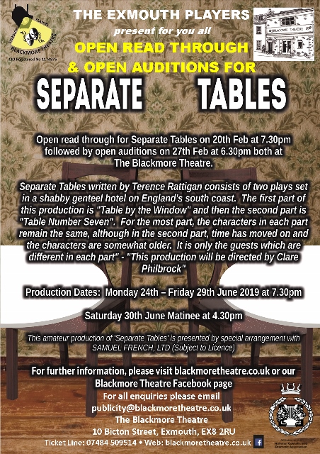 Open Read Through of Script for "Separate Tables" | The Exeter Daily