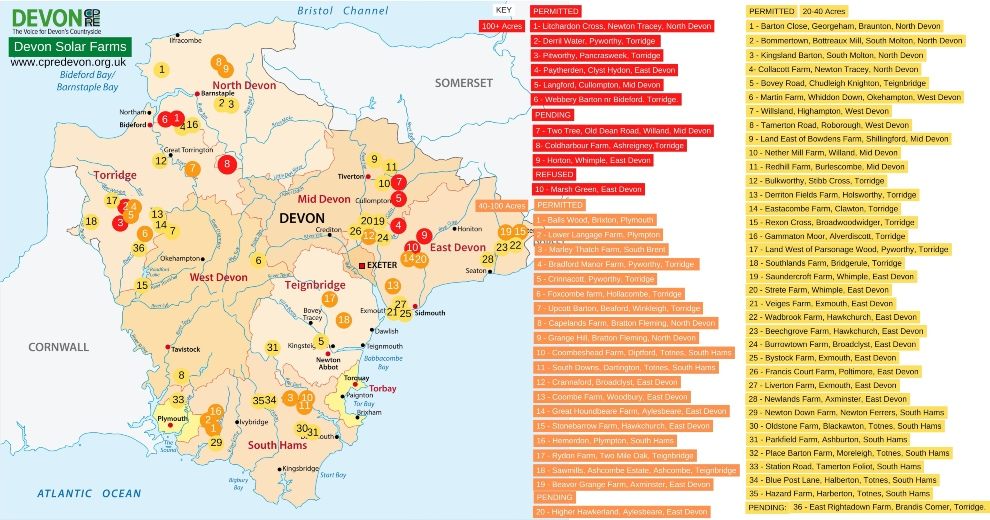 Devon CPRE releases new map showing alarming solar farm spread | The ...